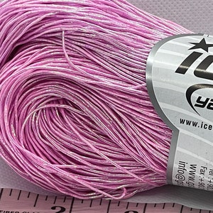 Iridescent Pink Metallic Hand Painted Cotton Yarn Ice 67300 - 100gr / 3 ...