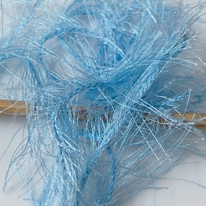 38yd Light Blue Extra Long Eyelash Yarn 13022 Ice Luxurious Blue Fun ...