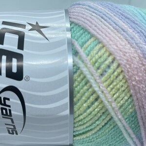 Baby Batik #77514 Ice Yarns Pink, Lilac, Yellow, Blue, Green Pastels ...