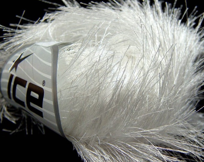 38yd Canary Yellow Extra Long Eyelash Yarn 13279 Ice Luxurious Packers ...