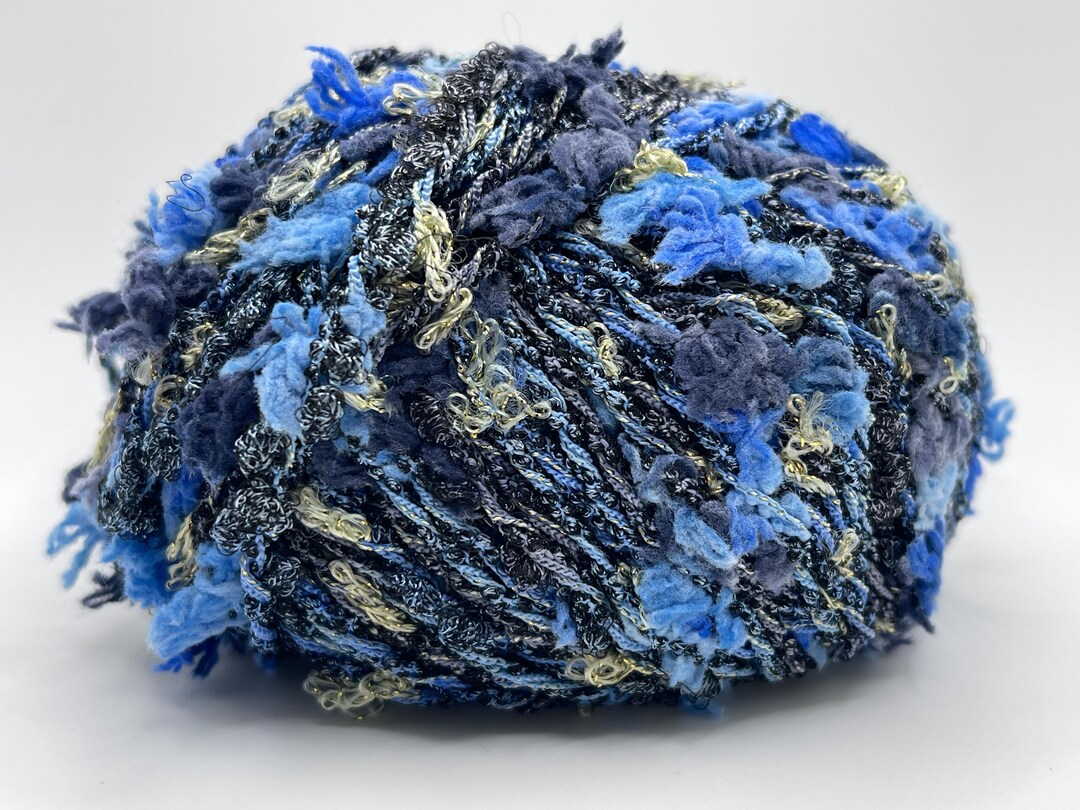 Berlini Malibu Yarn 76 Cobalt Blue - Blues, Slate, Cream With Hints of ...