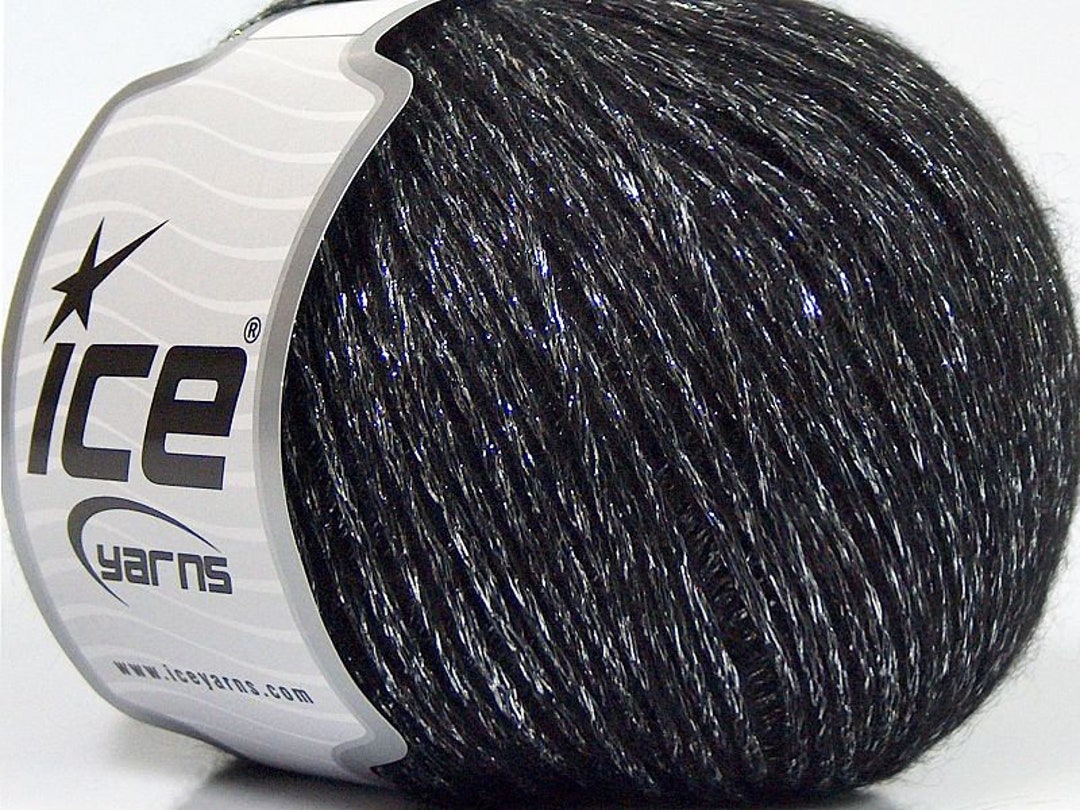 Silver Black Night Star 67950 Ice Yarns DK Weight Metallic Chainette ...