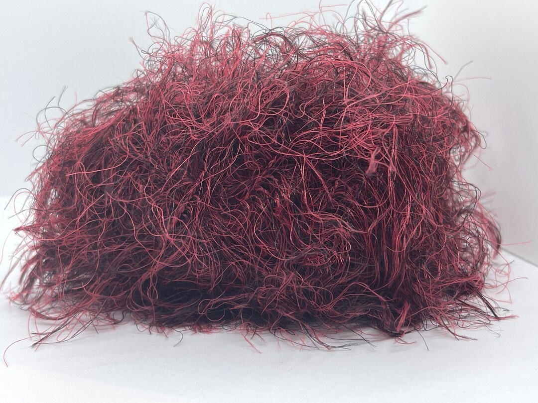 Red Black Long Eyelash Yarn - Kertzer SRK Baby Monkey #10 - 50gr 55yd ...