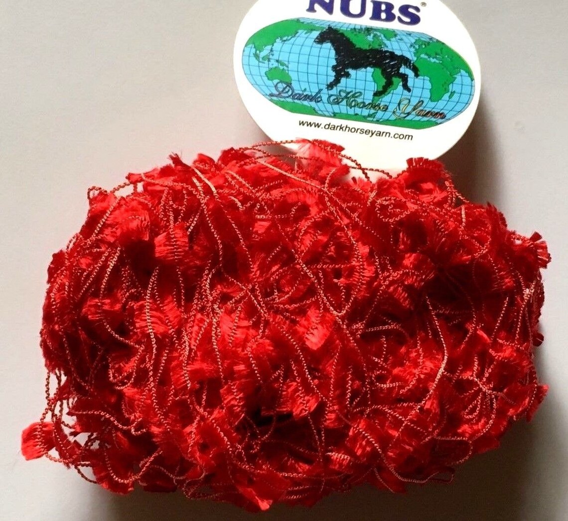 Red Butterfly Yarn - Dark Horse Nubs #132 True Red Flag Ribbon Poly ...