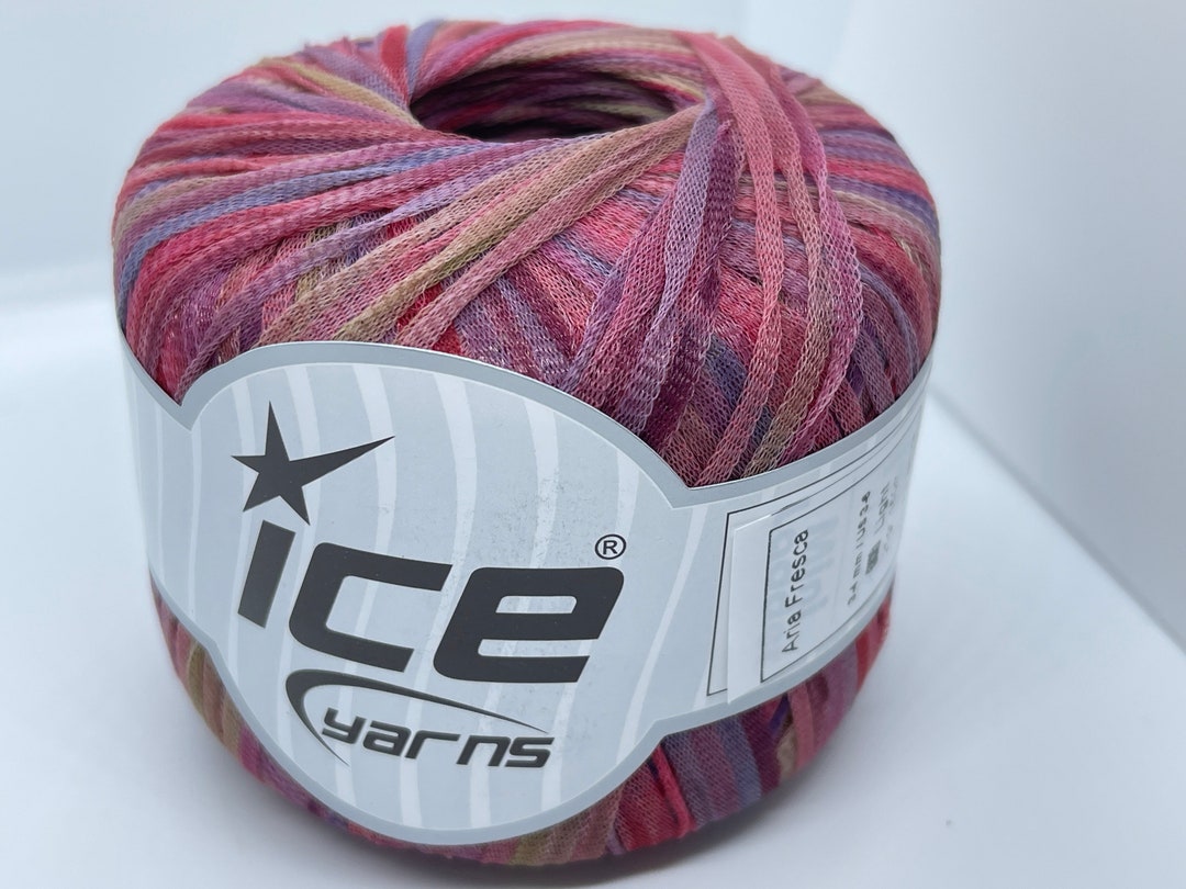 Reds, Purples, Tan Aria Fresca Sheer Net Ribbon Yarn 78327 Ice Yarns ...