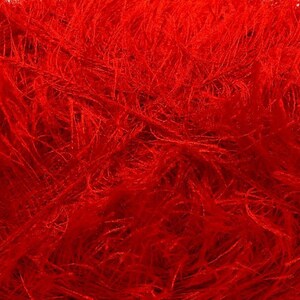 Bright Red Eyelash Yarn Ice 100 Gram Red Eyelash Yarn 22715 Red Fun Fur ...
