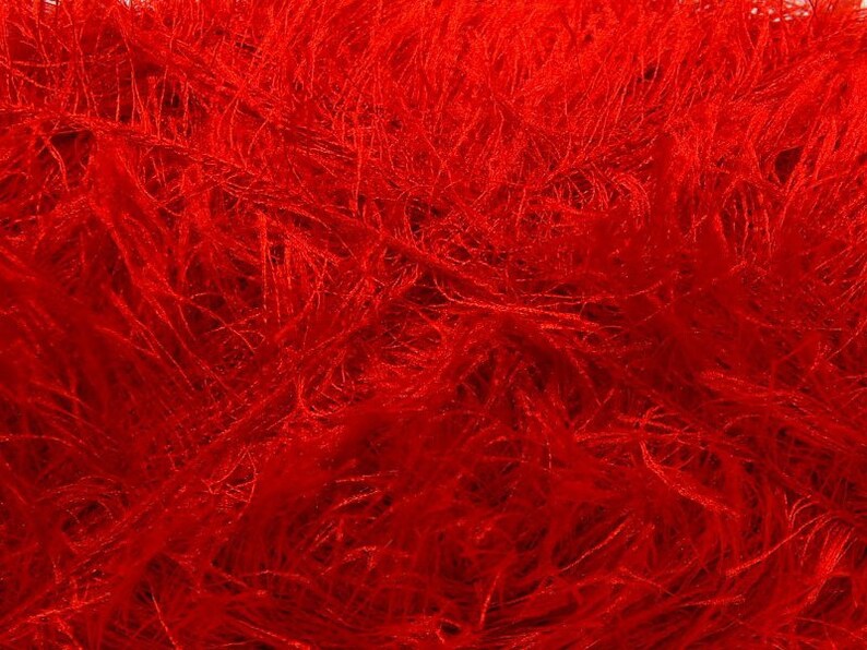 Bright Red Eyelash Yarn Ice 100 Gram Red Eyelash Yarn 22715 - Etsy