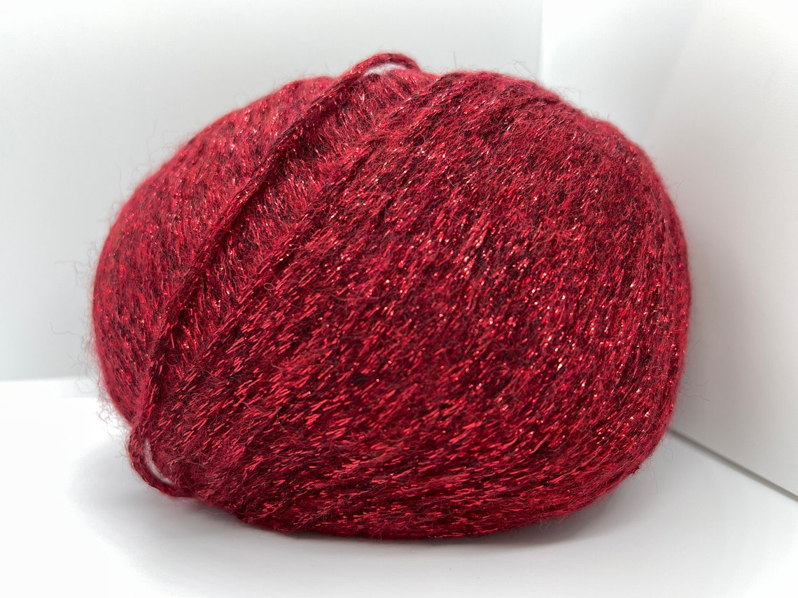Red Night Star 67960 Ice Yarns DK Weight Metallic Chainette Wool Blend ...