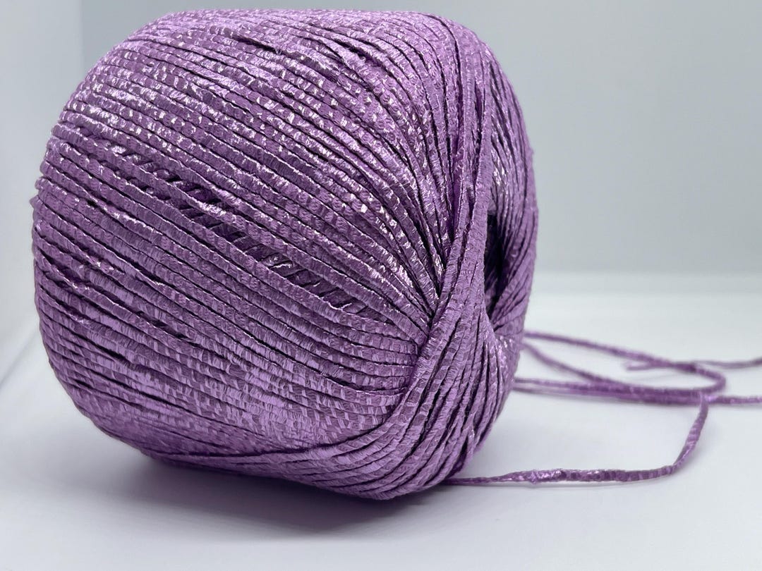 Lilac Purple Fettuccia Skinny Ribbon Yarn 82226 Ice Yarns Acrylic ...