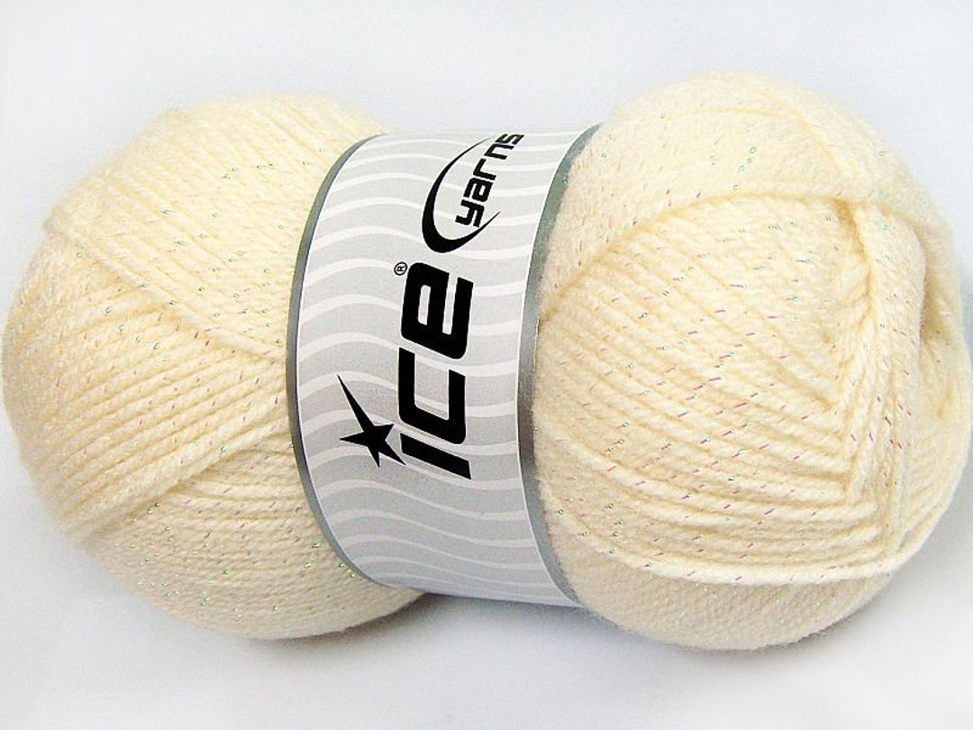 Star Glitz Cream, Iridescent 66061 Ice Yarns Metallic Accent Acrylic ...