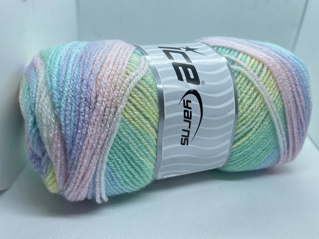 Baby Batik #77514 Ice Yarns Pink, Lilac, Yellow, Blue, Green Pastels ...