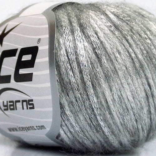 Rock Star Silver Gray Metallic Sheen Soft Nylon Merino Wool - Etsy