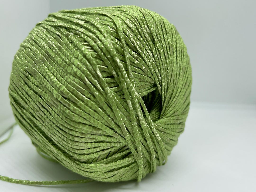 Pistachio Green Fettuccia Skinny Ribbon Yarn 82234 Ice Yarns Acrylic ...