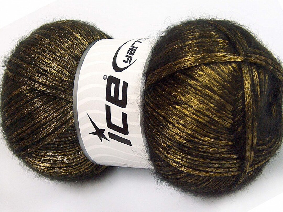 Glam Universe #64587 Olive Green, Black Metallic Shine Fuzzy Wool Nylon ...