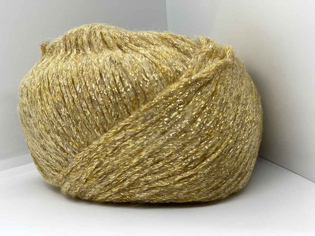 Light Gold Night Star 67964 Ice Yarns DK Weight Metallic Chainette Wool ...