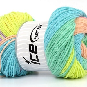 Magic Light #80371 Lilac Pink Peach Green Blue and More - Ice Yarns DK ...