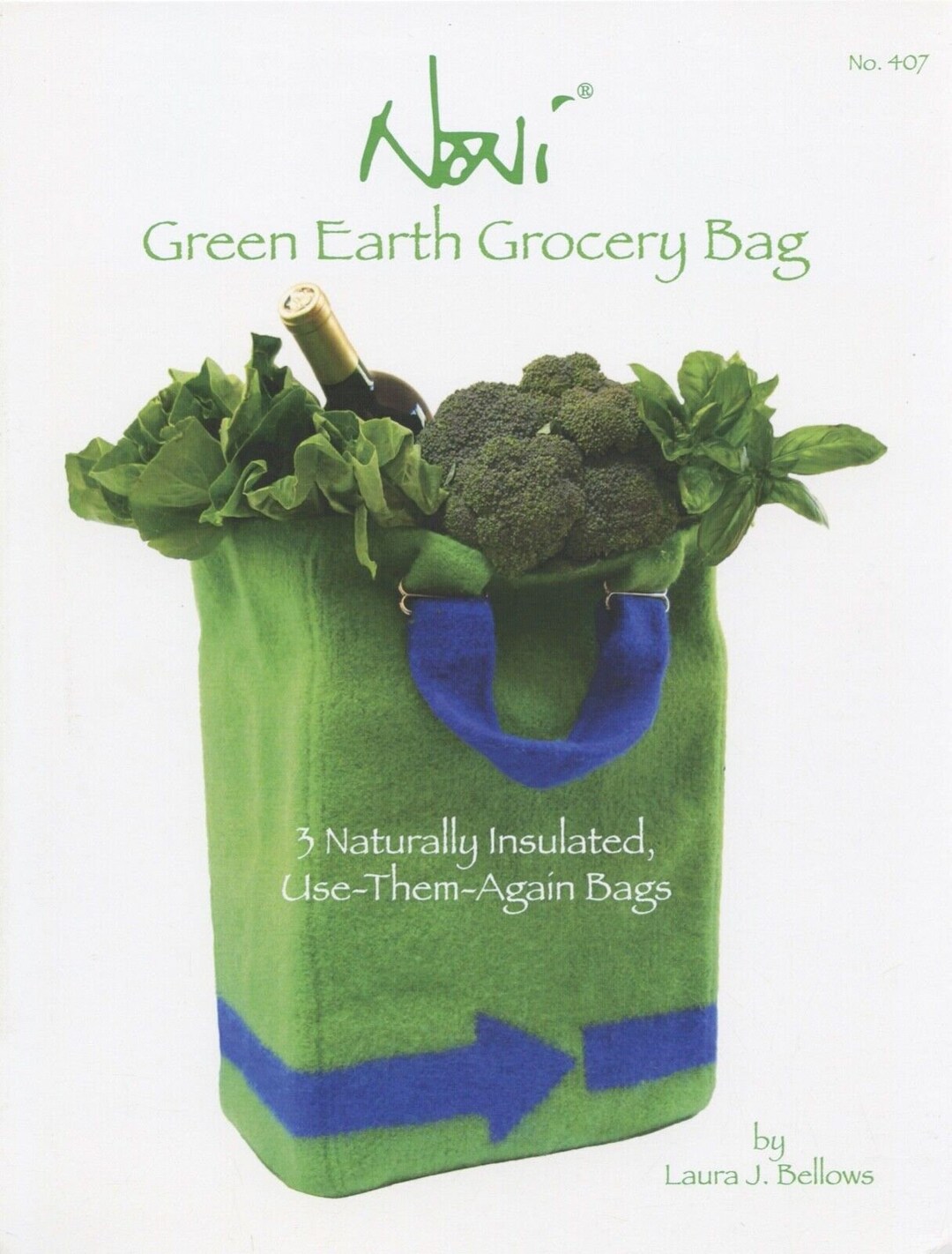 Noni Knitting Pattern #407 Green Earth Grocery Bag - 3 Naturally ...