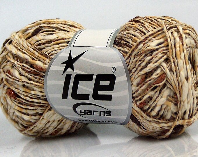 Twist & Slub Yarn 68397 Sale Metallic Browns Copper Cream Cotton 50gr ...