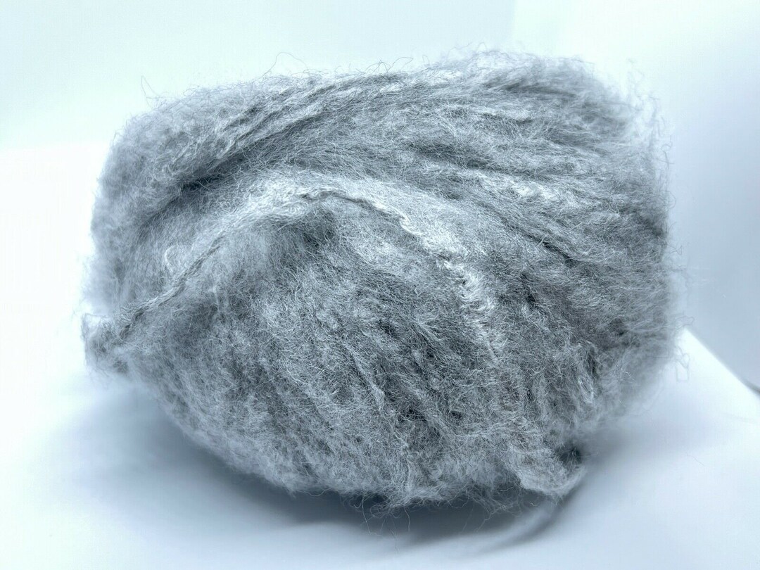 Sale Winter Light Grey Fuzzy Soft Wool Acrylic Polyester Blend Yarn ...
