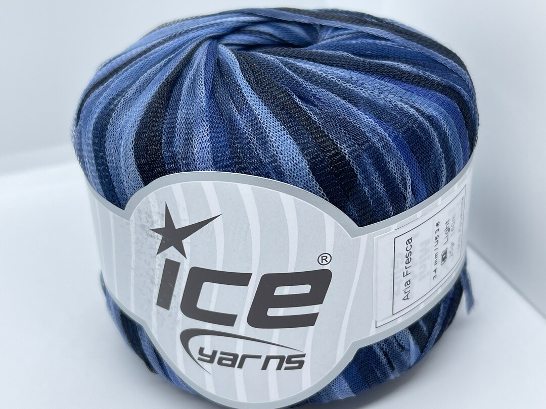 Blues Aria Fresca Sheer Net Ribbon Yarn 78059 Ice Yarns Nylon DK 25 ...