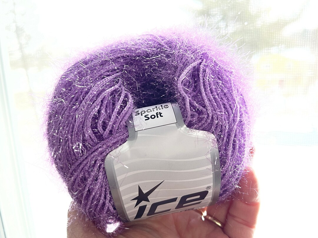 Sparkle Soft Lilac Purple 68619 Ice Yarn Metallic Lurex Nylon Eyelash ...