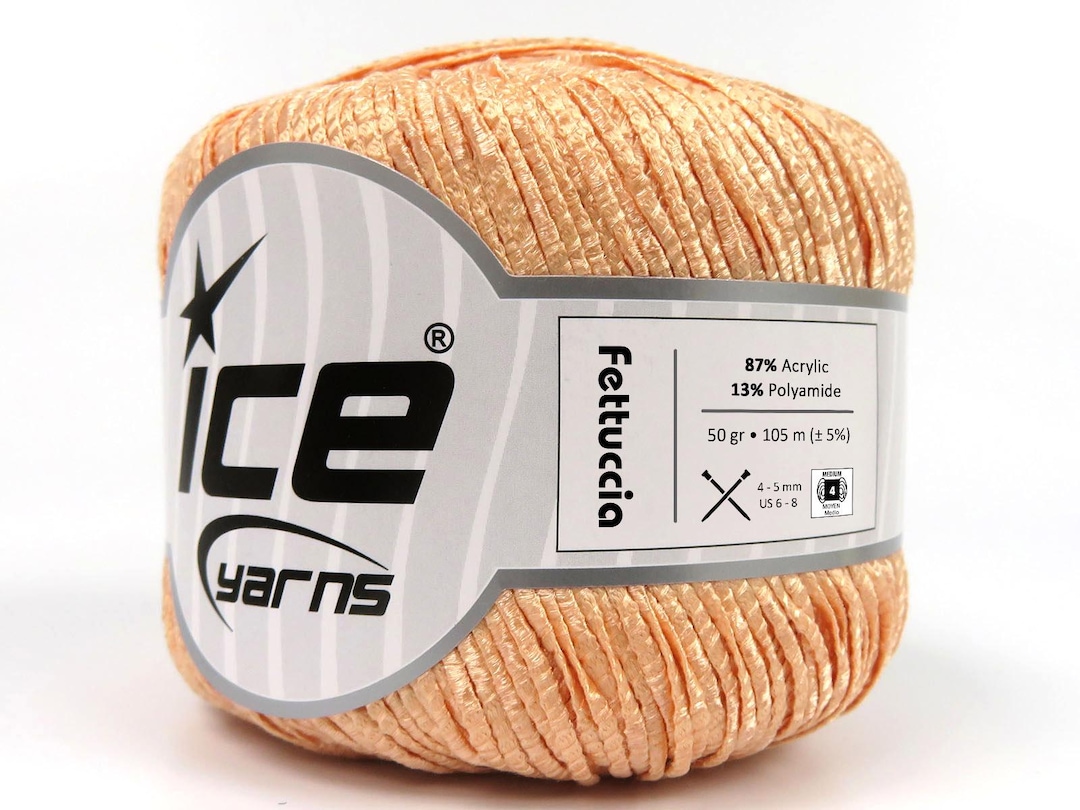 Light Salmon Fettuccia Skinny Ribbon Yarn 82232 Ice Yarns Acrylic ...