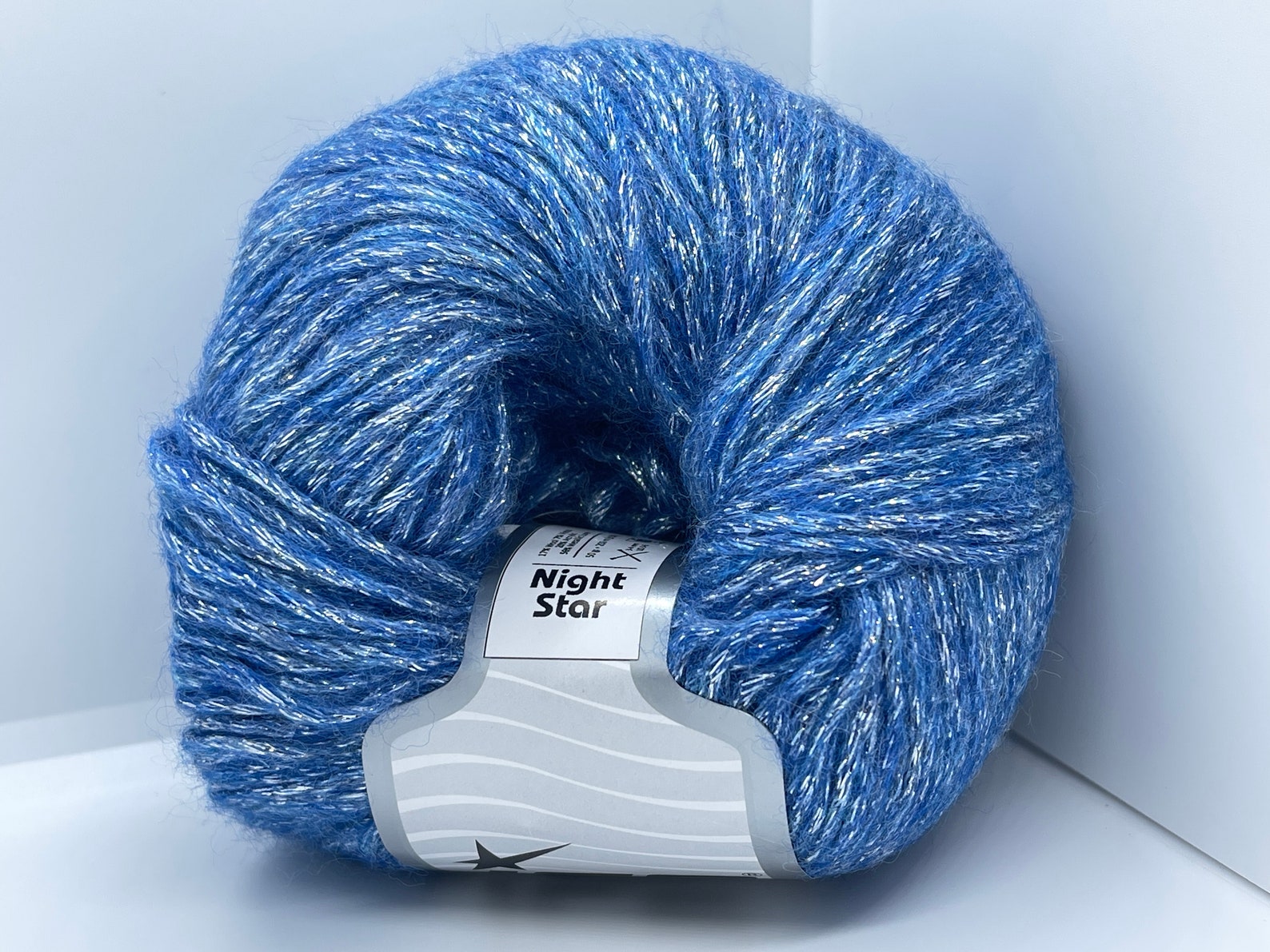 Blue Silver Night Star 67954 Ice Yarns DK Weight Metallic Chainette ...