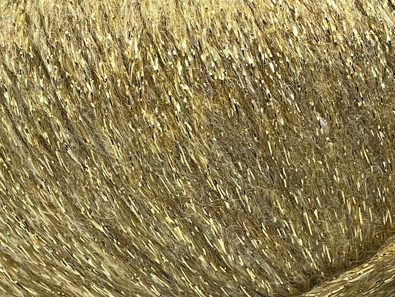 Light Gold Night Star 67964 Ice Yarns DK Weight Metallic Chainette Wool ...