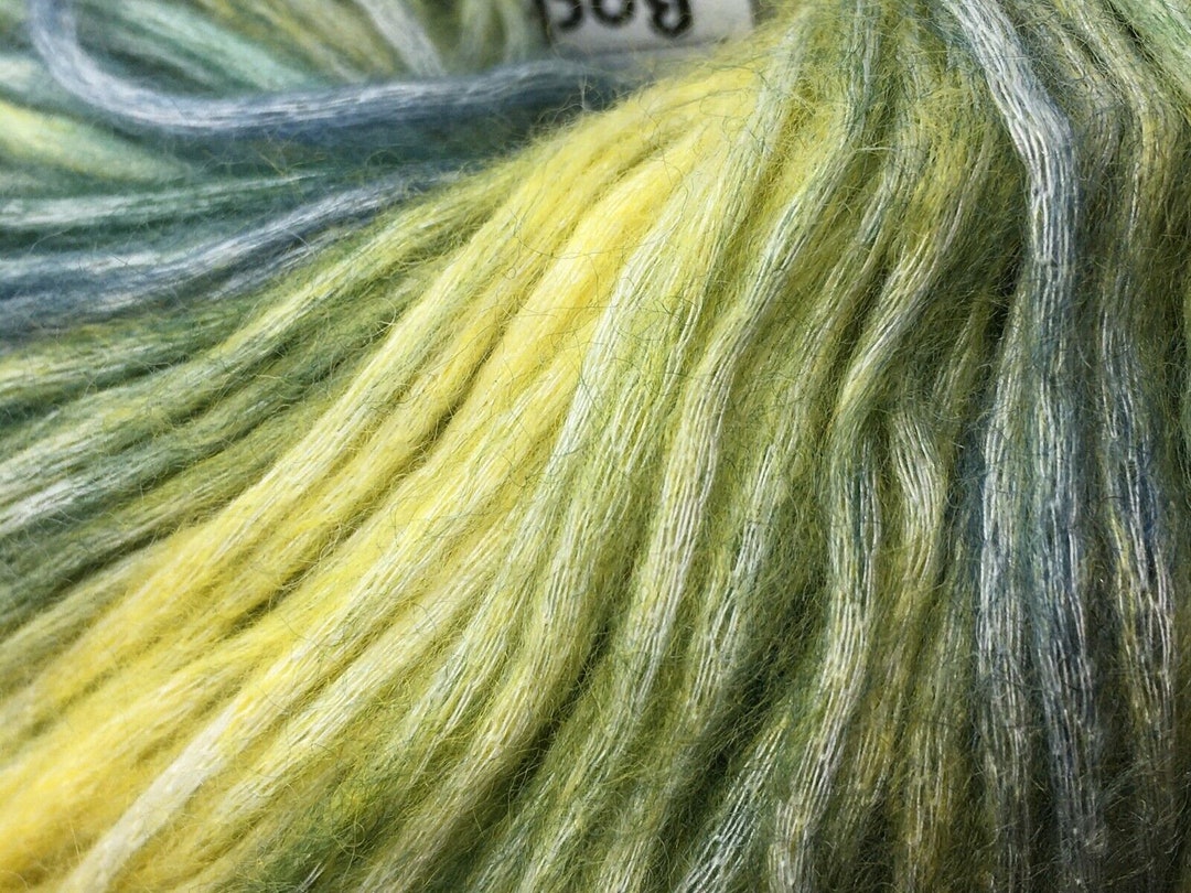 Rock & Roll #65848 Green Blue Yellow Striping Modal Wool Blend Yarn, 50 ...