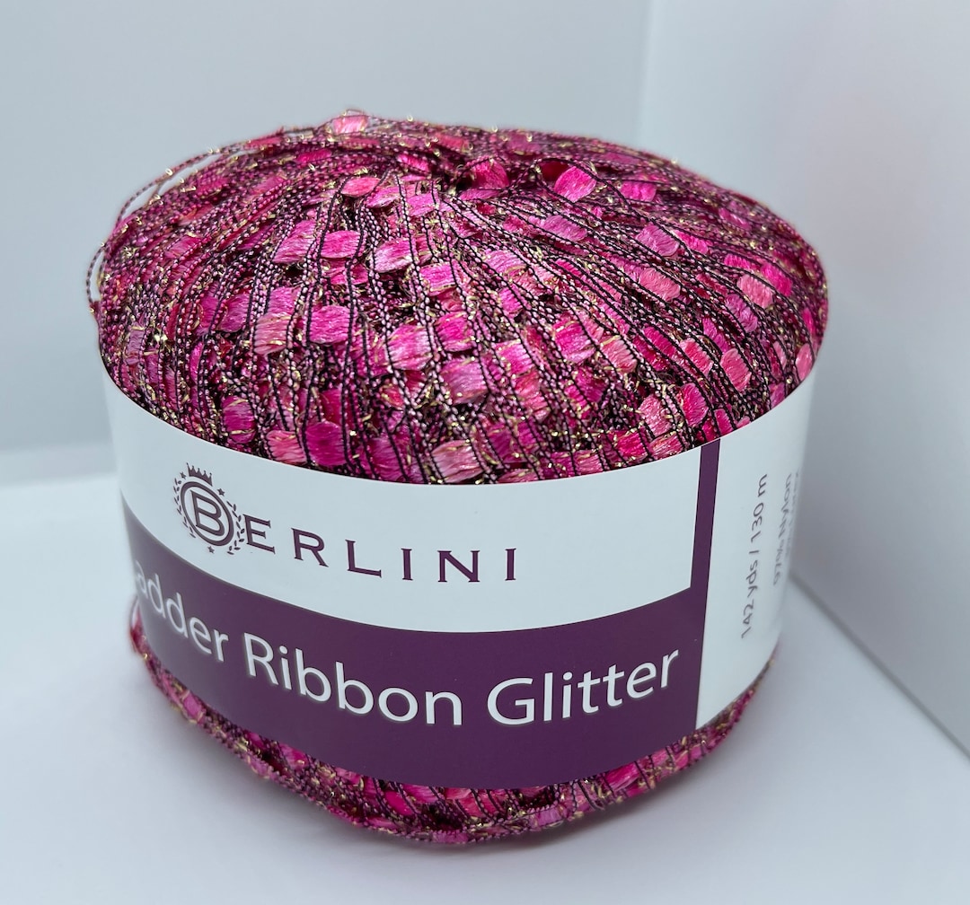 Berlini Ladder Ribbon Glitter Yarn #167 Magenta - Pinks With Gold ...