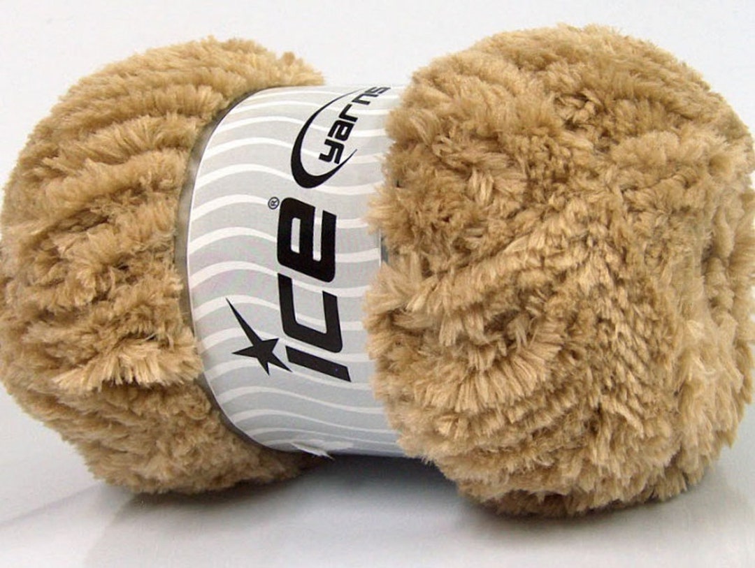 Light Brown Panda Fuzzy Plush Yarn 100 Gram, 87 Yards Ice 58816 Short ...
