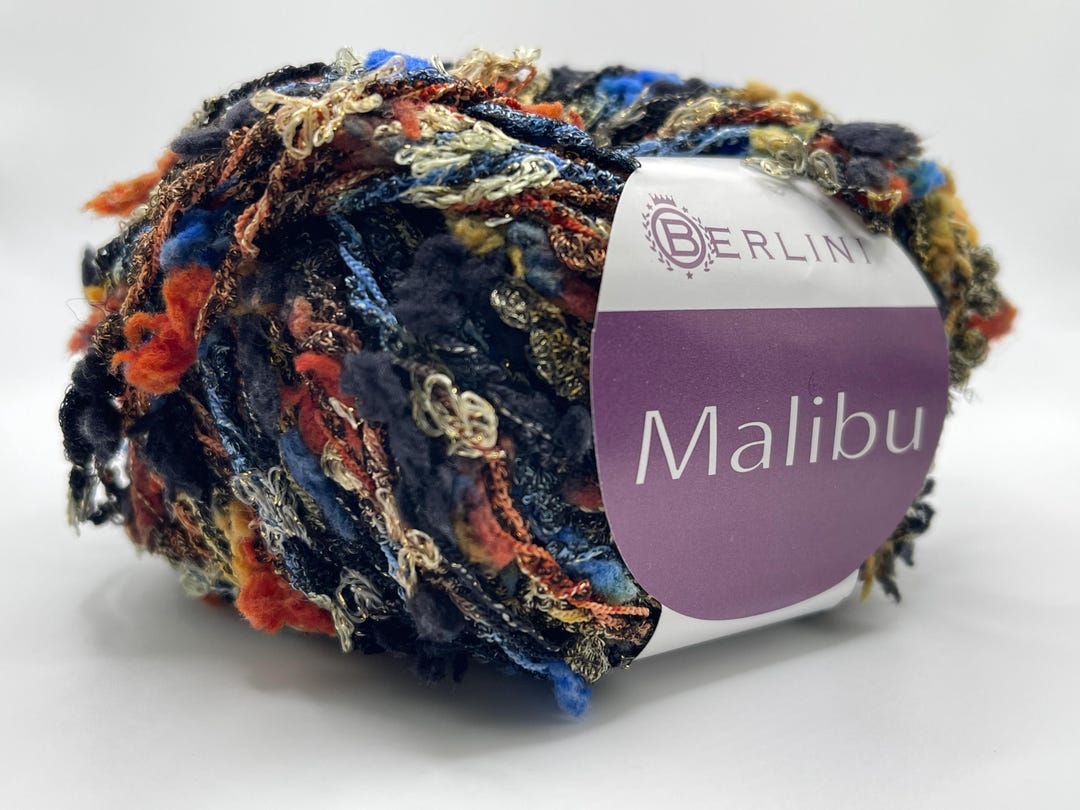 Berlini Malibu Yarn 96 Damascus - Black Blue Rust Caramel With Hints of ...