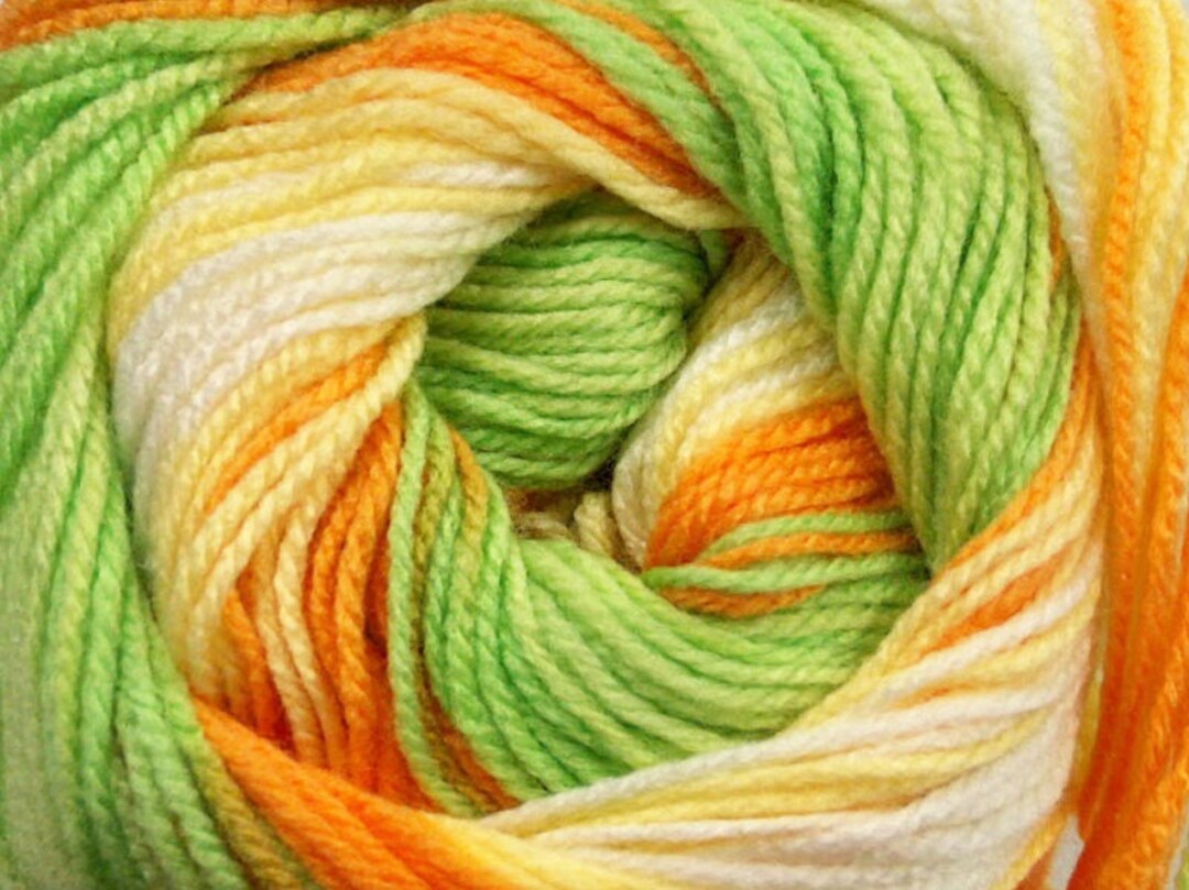 100gr Magic Baby #50004 Green, Orange, Yellow, White Acrylic Yarn ...
