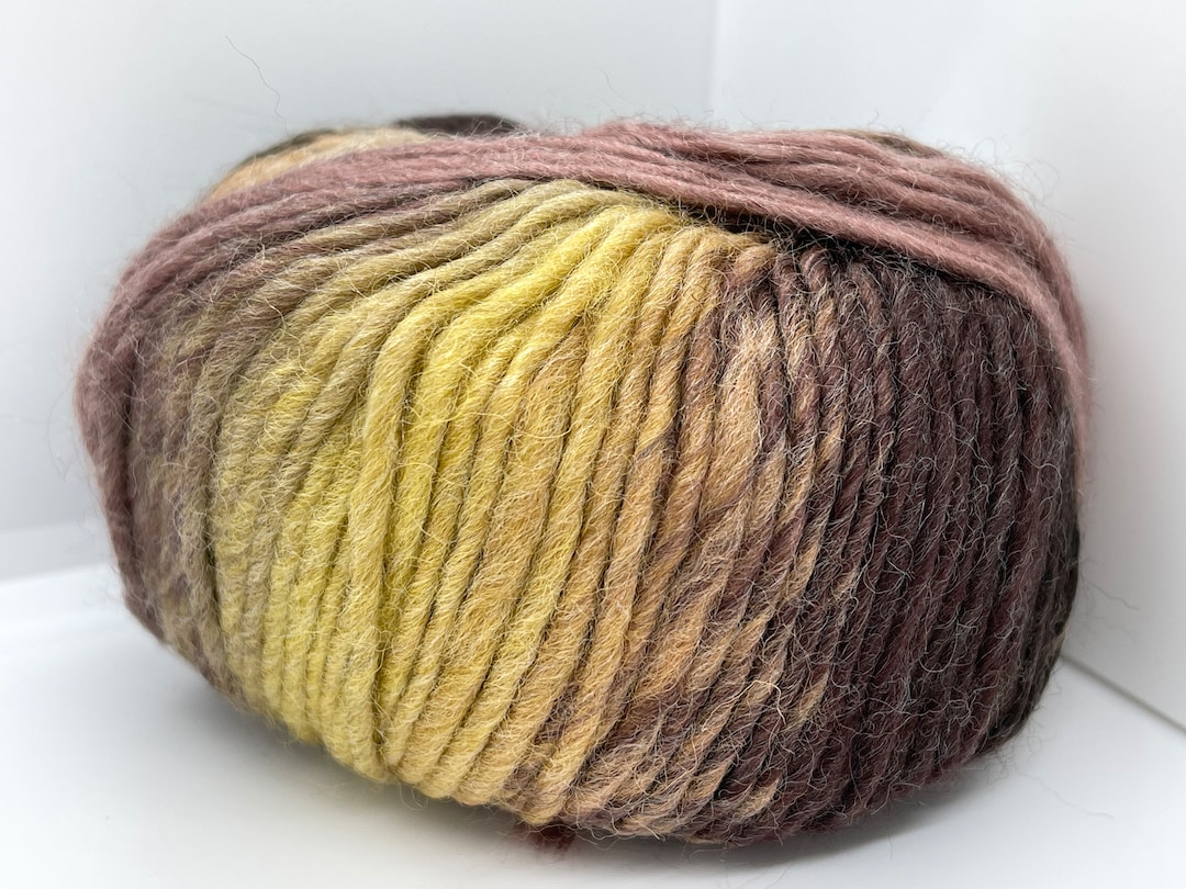 Brown, Amber, Yellow, Mauve, Taupe Vivid Wool Yarn 34605 Ice Yarns #4 ...