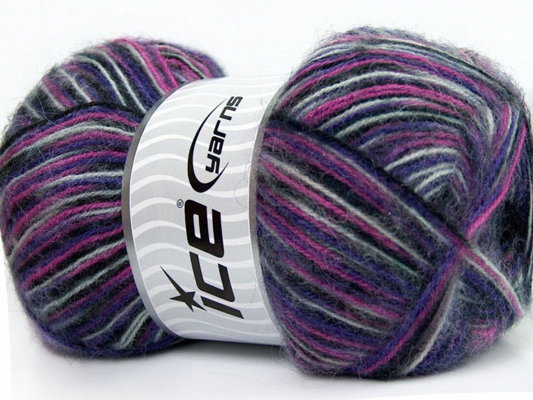 Angora Supreme Color Pink Purple Black White #35099 Ice Yarns Fine ...