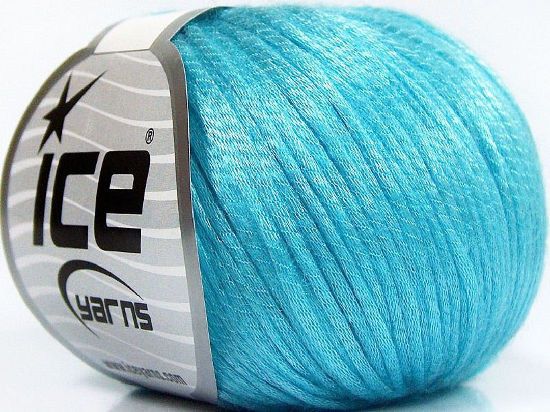 Light Turquoise Blue Rockabilly Yarn 66203 Ice Yarns Fuzzy Soft Shiny ...