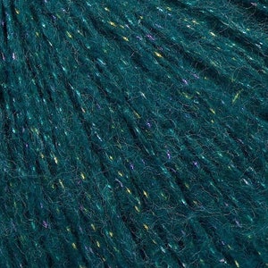 Fuzzy Teal Yarn With Iridescent Metallic - Ice Yarns 72101 Acrylic Wool ...