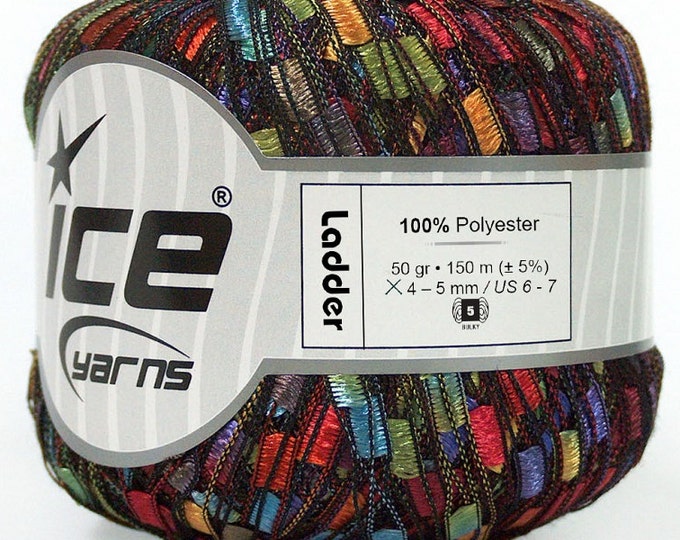 New Rainbow Ladder Yarn Ice Red Green Blue Orange Yellow - Etsy