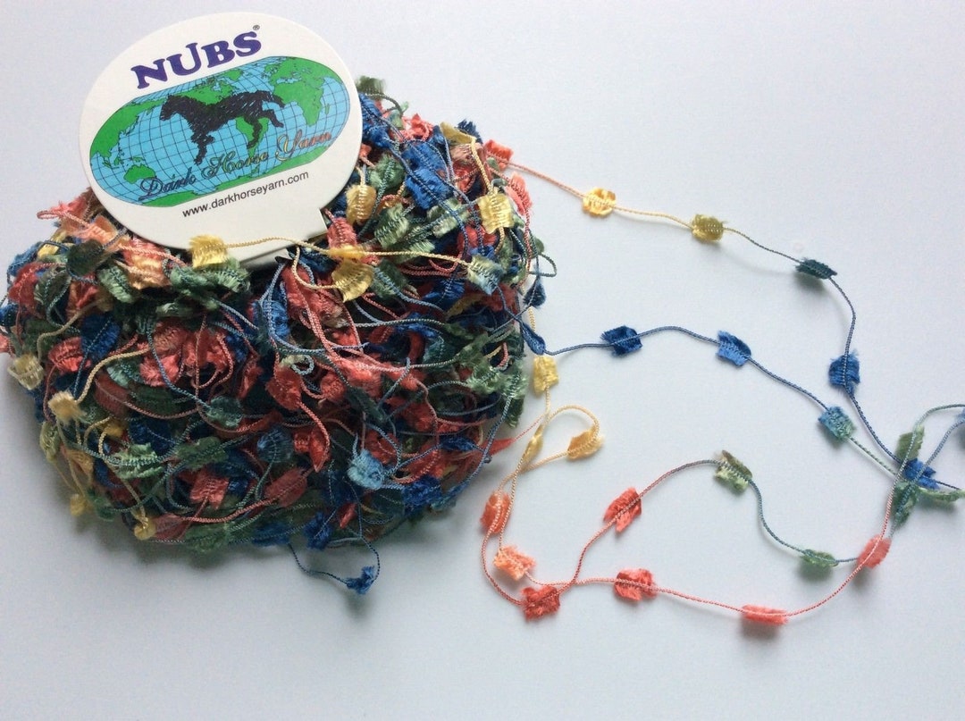 Red Blue Green Yellow Butterfly Yarn - Dark Horse Nubs #62 Flag Ribbon ...