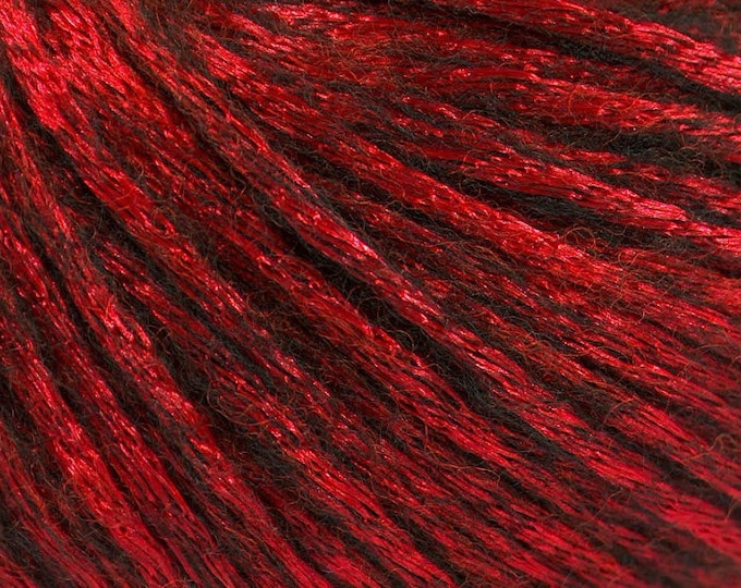 Rock Star Red Metallic Sheen on Black, Soft Nylon, Merino Wool, Acrylic ...