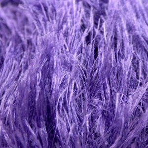 Perfectly Purple Long Eyelash Yarn Ice Solid Medium Purple Fun Fur 82yd ...