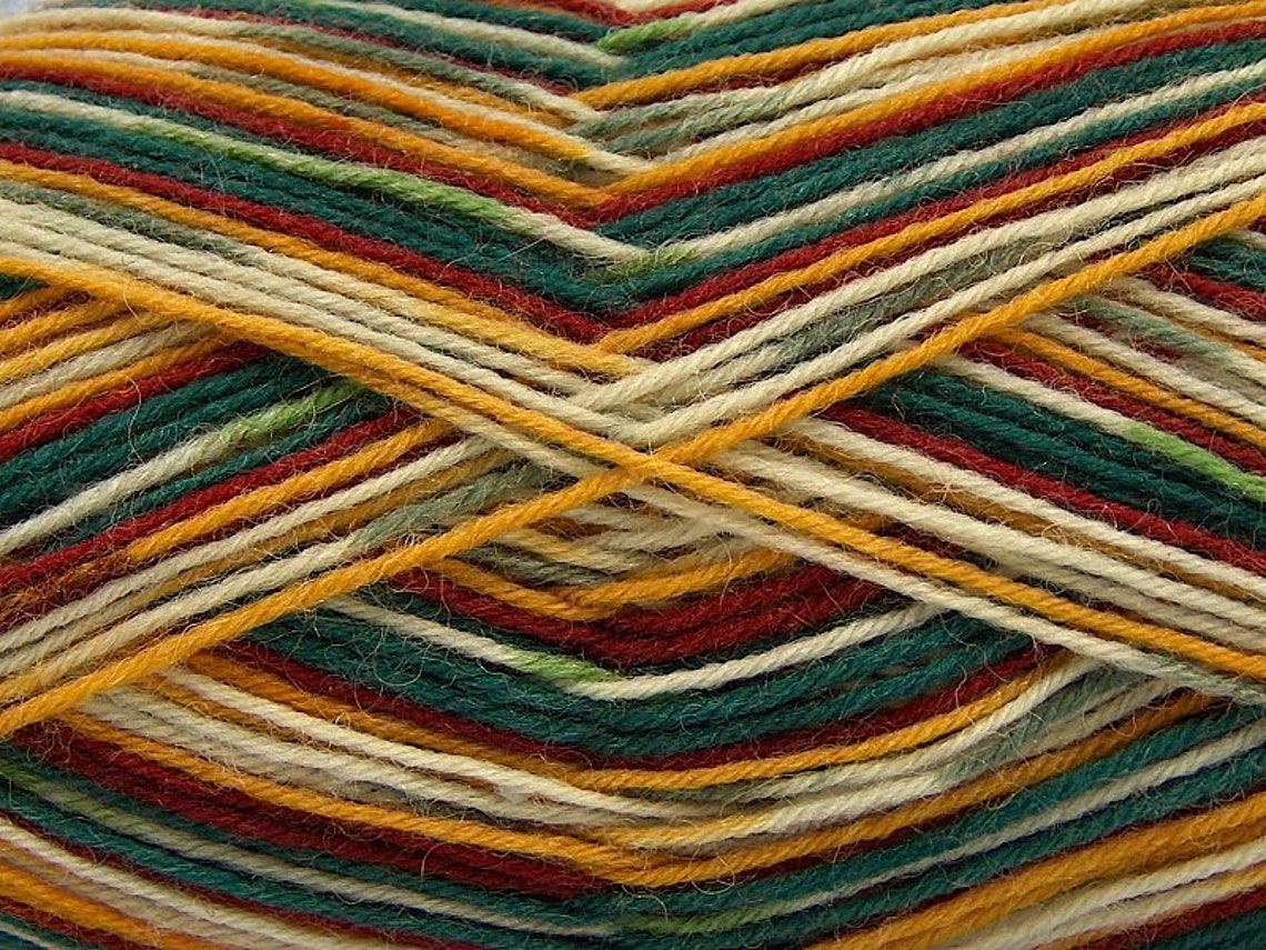100 Gram Smart Sock Yarn 67418 Greens Copper Gold Cream & - Etsy