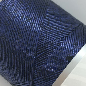 Metallic Cotton Navy Blue Yarn Ice 68105 - #1 Superfine 200gr (7oz ...