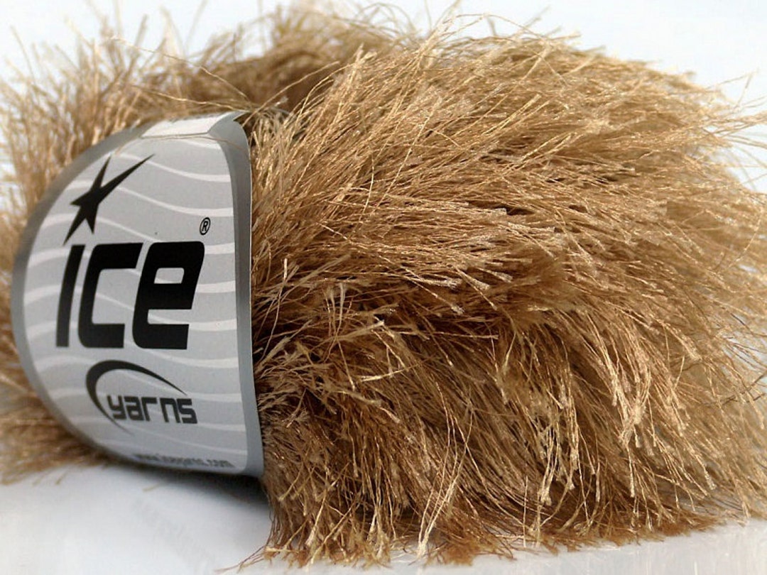 Light Camel Brown Eyelash Yarn 38yd Light Camel Extra Long Eyelash Yarn ...