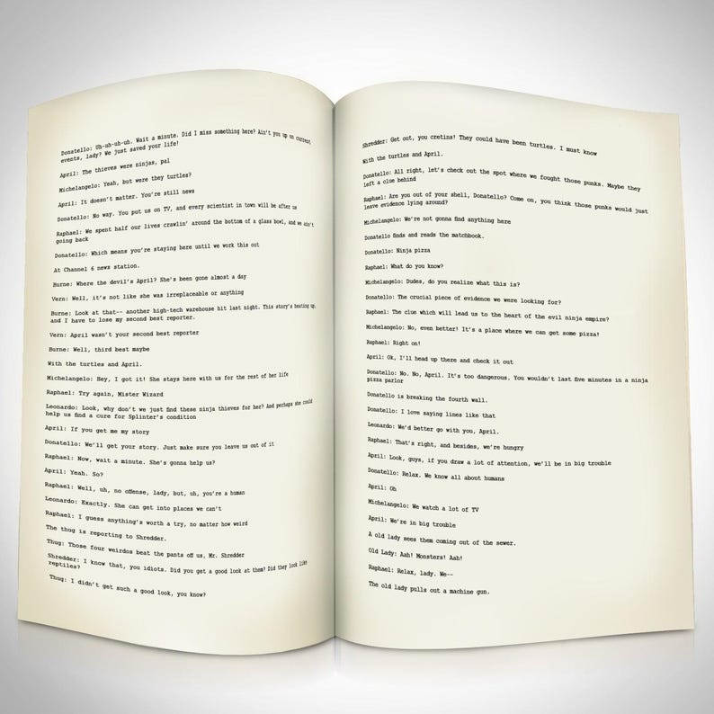 Teenage Mutant Ninja Turtles 1987 Script Limited Signature Edition - Etsy