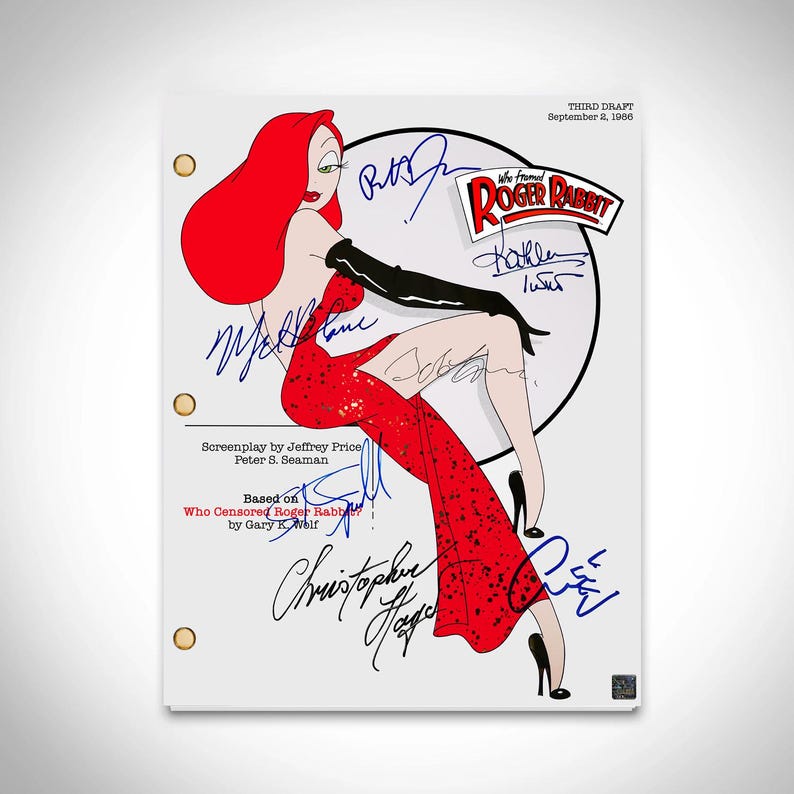 Roger Rabbit Script Limited Signature Edition Custom Frame - Etsy