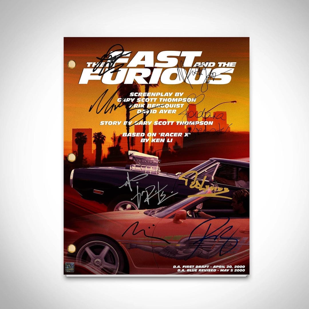 The Fast and the Furious Script Limited Signature Edition - Etsy