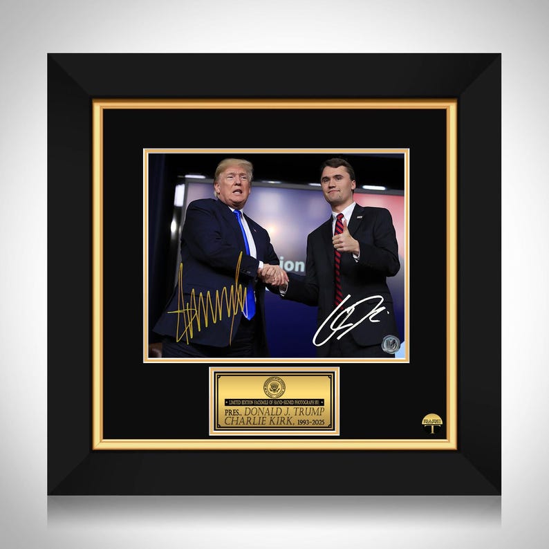 Donald Trump and Charlie Kirk Memorial Photo Limited Signature Edition ...