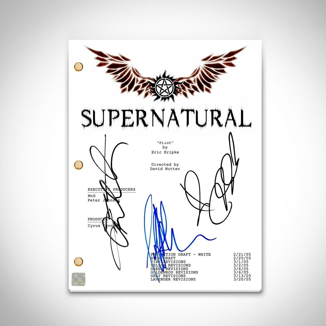 Supernatural Pilot (white Cover) Script Limited Signature Edition - Etsy
