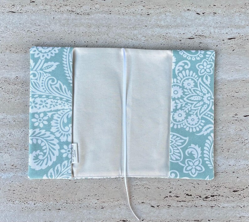 Book Cover / Dust Jacket in Mint Paisley FREE SHIPPING Australia Wide ...